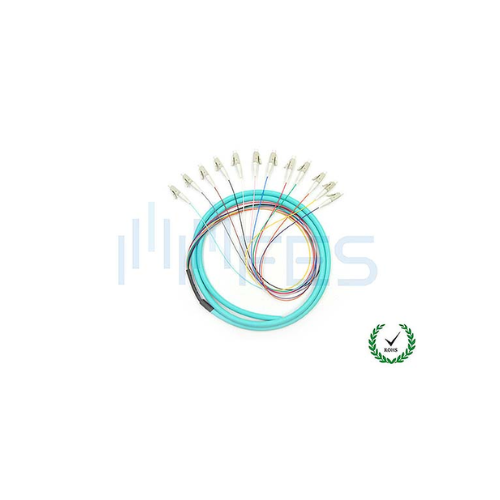 Fan Out LC OM3 Fibre Optic Cable Pigtail 3m LSZH Multi Fibers 12 Cores ...