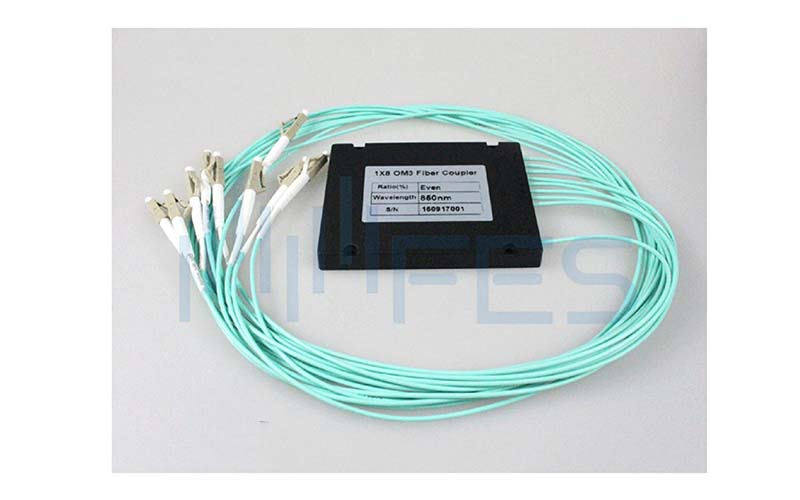 1×8 Multimode Fiber Optic Splitter OM3 ABS Box LC/PC